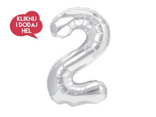 Balon foliowy Cyfra 2 srebrny - 100 cm | BALONY FOLIOWE \ BALONY CYFRY ...